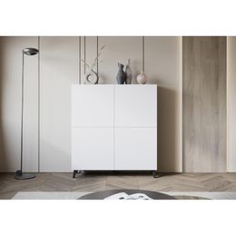 Home Affaire Highboard &raquo;HIGHBOARD PHUKET II, Stilvolle, grifflose Hochkommode, Breite 120cm&laquo; Mit 4 T&uuml;ren und 8 F&auml;chern und h&ouml;henverstellbaren 