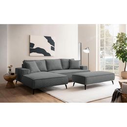 Home Affaire Sitzgruppe &raquo;TVINNU, Polsterecke L-Form, Schlaffunktion, mit Hocker&laquo; Set, 2 Stk. tlg. Set, stellbar zum Schlafsofa (Krokodilverbinder) 