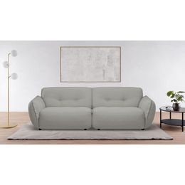 BETYPE 4-Sitzer &raquo;Be Fluffy Mega Sofa, viel Platz, XXL Couch, Breite 283cm, bequem&laquo; Softes Sitzgef&uuml;hl, moderne Kedernaht, hochwertiger Bezug silber 100