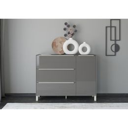 set one by Musterring Sideboard &raquo;Reno&laquo; 1 Stk. tlg. Mit Vierkantfu&szlig; in diversen Farben, 106 cm H&ouml;he & Farbauswahl Glas, Holzwerkstoff