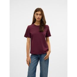 V&eacute;ro Moda Vero Moda Damen Kurzarmshirt &raquo;VMPAULINA SS T-SHIRT GA JRS NOOS&laquo; Baumwolle, regular fit rot M