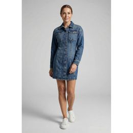 Calvin Klein Jeans Damen Jeanskleid &raquo;LS DENIM MINI DRESS&laquo; Klappentaschen Mit Rundhalsausschnitt, figurbetont L (42), N-Gr