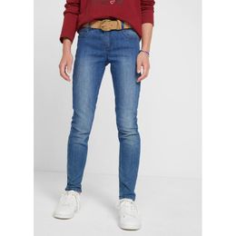 bonprix Kinder bonprix Skinny-fit-Jeans Skinny fit Passform, Five-Pocket-Style, modische Waschung blau 164, N-Gr