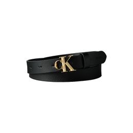 Calvin Klein Damen Lederg&uuml;rtel &raquo;FACTED CK BUCKLE 25MM PEBBLE&laquo; Gr&ouml;&szlig;enverstellbar mit Metallschlie&szlig;e