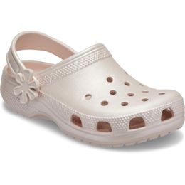 Crocs M&auml;dchen Clog &raquo;Classic Pearl Shine Clog K&laquo; Sommerschuh, Schlappen, Sandale mit Bl&uuml;tenapplikation 30