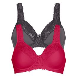 bonprix Damen bonprix Minimizer-BH &raquo;Minimizer-BH mit gepolsterten Tr&auml;gern (2er Pack)&laquo; Packung, 2, 2 Stk. Minimizer-Passform, mit gepolsterten Tr&auml;gern,