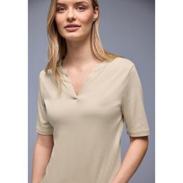 Street One Damen Street One Rundhalsshirt mit l&auml;ssigem Splitneck - Halbarm 40
