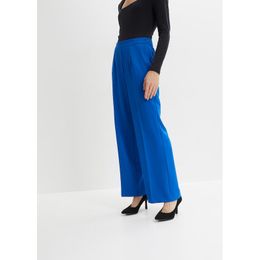 bonprix Damen bonprix Marlene-Hose &raquo;Marlenehose&laquo; aus Polyester und Elasthan, Loose fit Passform, femininer Stil blau 38, N-Gr