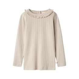 Lil' Atelier M&auml;dchen Langarmshirt &raquo;NMFRACHEL NIS LS SLIM TOP LIL NOOS&laquo; Baumwollmischung, R&uuml;schen 116