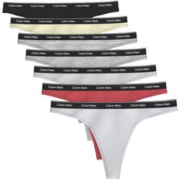 Calvin Klein Underwear Damen Tanga &raquo;THONG 7 PK&laquo; Packung, K&ouml;rpernahe Passform mit elastischem Bund S (36)