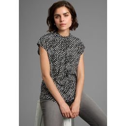 Laura Scott Damen Kurzarmshirt mit modischem Muster schwarz-wei&szlig; 36/38