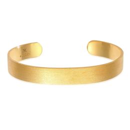 Kuzzoi Armb&auml;nder - Armband Herren Armreif Offen Matt Breit Basic 925 - Gr. 19 CM - in Gold - f&uuml;r Damen