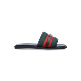Gucci Loafer - Interlocking G Slide Sandal - Gr. 7 - in Schwarz - f&uuml;r Damen