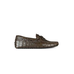 Tod's Tod's Loafer - Crocodile Effect Leather Loafers - Gr. 41 (EU) - in Grau - f&uuml;r Damen