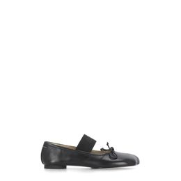 MM6 Black 6 Leather Ballerinas - Gr. 37 (EU) - in Schwarz