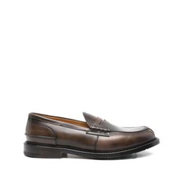 Premiata Loafer - Penny Slot Detail Brown Leather Loafers - Gr. 11 - in Schwarz - f&uuml;r Damen