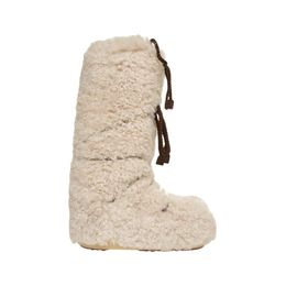 Moon Boot Moonboot Stiefel - Icon Curly Extra' Sheepskin Boots - Gr. 35 (EU) - in Beige - f&uuml;r Damen