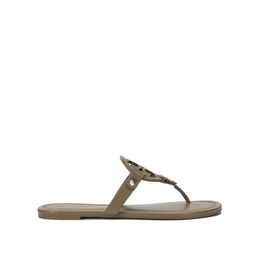 Tory Burch Sandalen - Cut-Out Pattern Sandals With Circular Emblem - Gr. 9 - in Braun - f&uuml;r Damen