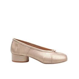 Maison Martin Margiela Tabi Ballerina Flats In Metallic Leather, Gold Col - Gr. 39 (EU) - in Beige