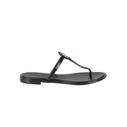 Tory Burch Sandalen - Black Sandals With Metallic Logo Emblem - Gr. 10 - in Grau - f&uuml;r Damen