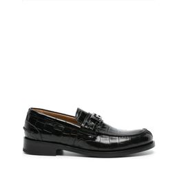 Versace Loafer - Black Calf Leather Slip-On Shoes - Gr. 42 (EU) - in Schwarz - f&uuml;r Damen