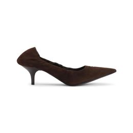 Miu Miu Hohe Schuhe - High-Heeled Brown Suede Pumps With Gathered Detail - Gr. 36 (EU) - in Braun - f&uuml;r Damen