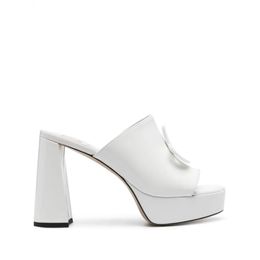 Patou Sandalen - Almond Open-Toe Sandals In Optical White Calf Leat - Gr. 36 (EU) - in Grau - f&uuml;r Damen