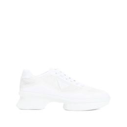 Prada Low-Top Sneaker - Sculpted White Re-Nylon Sneakers - Gr. 39 (EU) - in Wei&szlig; - f&uuml;r Damen
