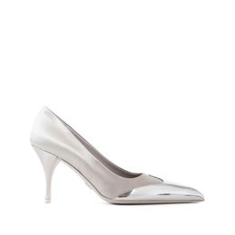 Prada Hohe Schuhe - Metallic-Toecap Pumps With Pointed Toe - Gr. 36 (EU) - in Silber - f&uuml;r Damen
