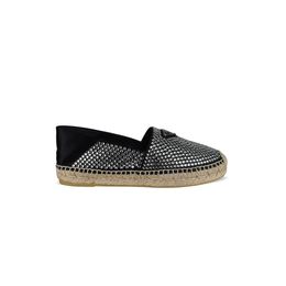Prada Black Canvas Espadrilles With Crystal Embellishmen - Gr. 36 (EU) - in Schwarz