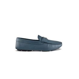 Prada Loafer - Textured Saffiano Leather Blue Loafers - Gr. 41,5 (EU) - in Gr&uuml;n - f&uuml;r Damen