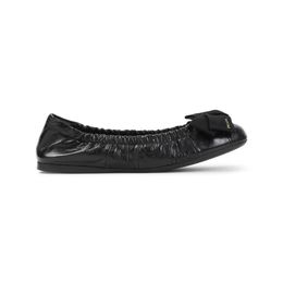 Prada Gathered Black Calf Leather Ballerina Flats - Gr. 37 (EU) - in Schwarz
