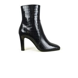 SAINT LAURENT Stiefel - Shiny Crocodile-Embossed Leather Ankle Boots - Gr. 35,5 (EU) - in Schwarz - f&uuml;r Damen