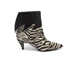 SAINT LAURENT Stiefel - Zebra Print Foal Ankle Boots - Gr. 37 (EU) - in Schwarz - f&uuml;r Damen