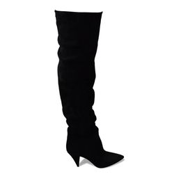 SAINT LAURENT Stiefel - Era 85 Over-The-Knee Boots - Gr. 35,5 (EU) - in Schwarz - f&uuml;r Damen