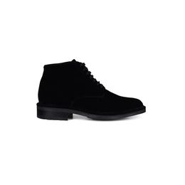 SAINT LAURENT Stiefel - Black Velvet Boots With Satin Laces - Gr. 44 (EU) - in Schwarz - f&uuml;r Damen