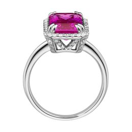 Giorgio Martello Milano Ring Damen Gr&ouml;&szlig;e 58 fuchsia / silber / transparent