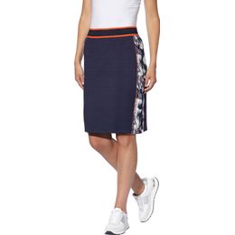 Heine Damen Jerseyrock mit Kontrast-Eins&auml;tzen marine-wei&szlig;-bedruckt Gr&ouml;&szlig;e 36