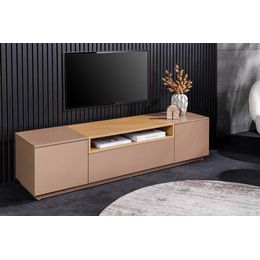 Riess Ambiente Modernes TV-Board LOFT 160cm natur grau beige greige drei F&auml;cher Schublade Riess-Ambiente