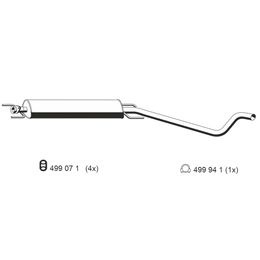 Ernst Mittelschalld&auml;mpfer 055048 f&uuml;r Opel GM