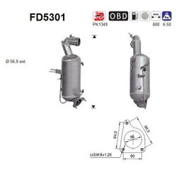 AS Ru&szlig;-/Partikelfilter, AbgASanlage FD5301 f&uuml;r OPEL 55506840