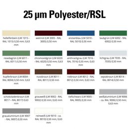 Luxmetall Tonnenfirst halbrund Stahl, 25 my Polyester/RSL