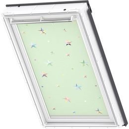 Disney & Velux Goodnight Collection Verdunkelungsrollo DKL manuell Disney Gr&uuml;ne Sterne 4661, FK04, GEL,Manuell,Velux,wei&szlig;e Schiene