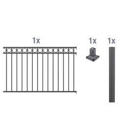 Alberts Zaun-Anbauset Circle anthrazit Metallzaun, 100 cm