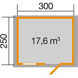 Weka Gartenhaus Premium 28 FT naturbelassen Gartenh&uuml;tte, 300x250 cm