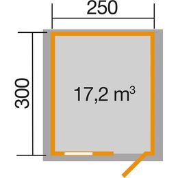 Weka Gartenhaus Premium 28 FT naturbelassen Gartenh&uuml;tte, 250x300 cm
