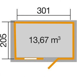 Weka Gartenhaus 123 naturbelassen Gartenh&uuml;tte, 300x205 cm