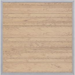 TraumGarten Sichtschutzzaun DESIGN WPC ALU Sand/Silber Sichtschutz Lamellenzaun, 180x180 cm