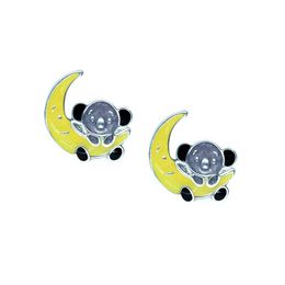 schmuck23 Ohrringe 925 Silber Koala B&auml;r Mond in Grau | Gr.: onesize