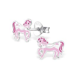 schmuck23 Ohrringe 925 Silber Pferd in Rosa | Gr.: onesize